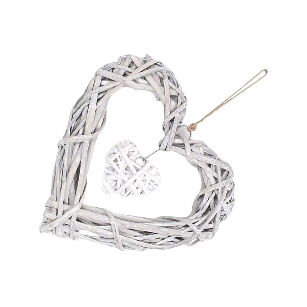 BrowQuartz Heart Wicker Wall Hanging Ornament Wedding Handmade Crafts ...