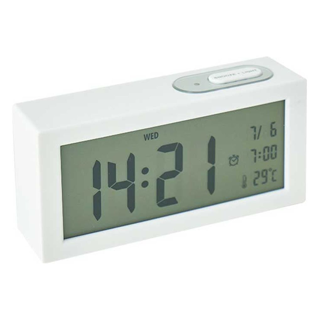 BrowQuartz LCD Electric Alarm Clock with Calendar Digital Desktop ...
