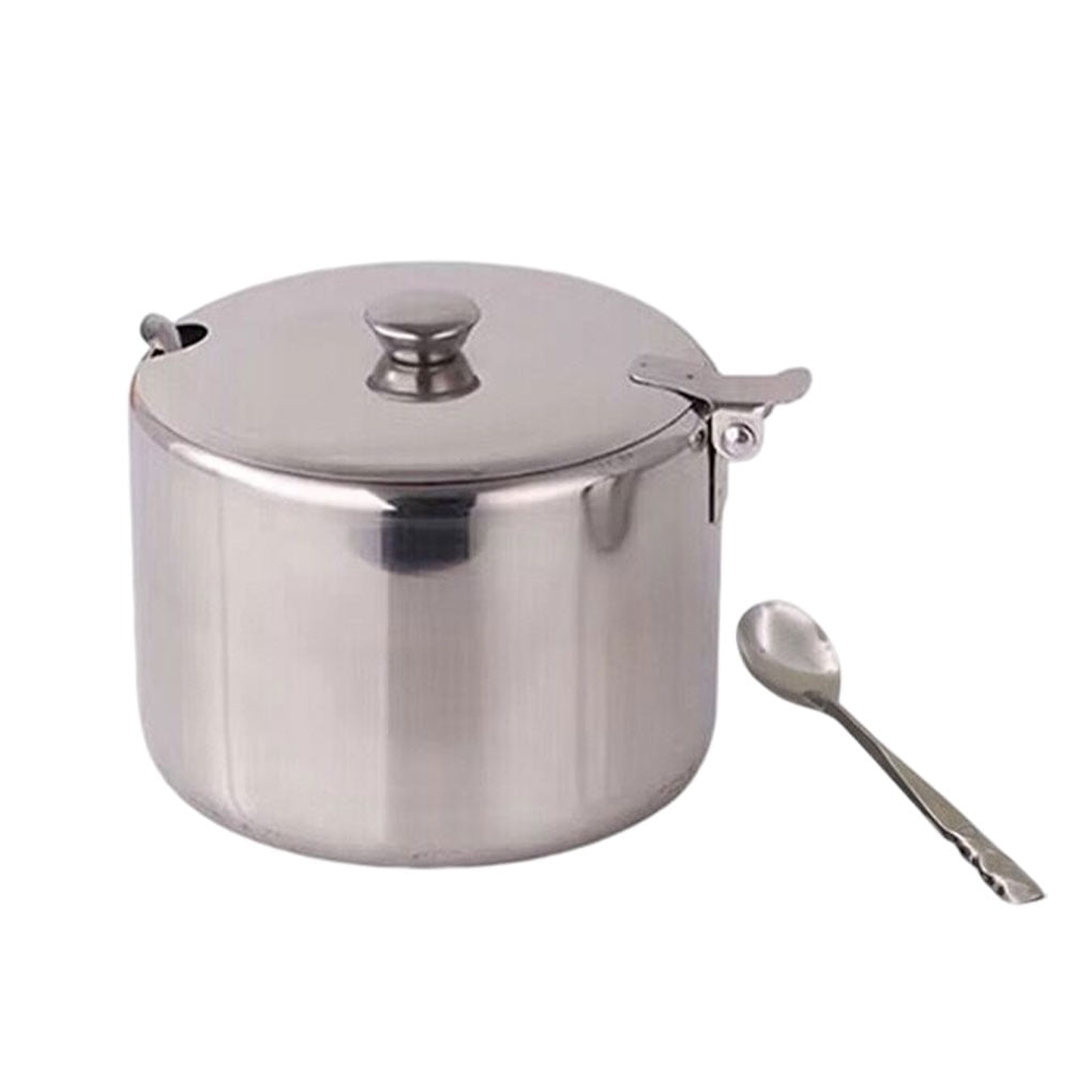 BrowQuartz Stainless Steel Sugar Chilli Container with Lid Salts Pepper ...