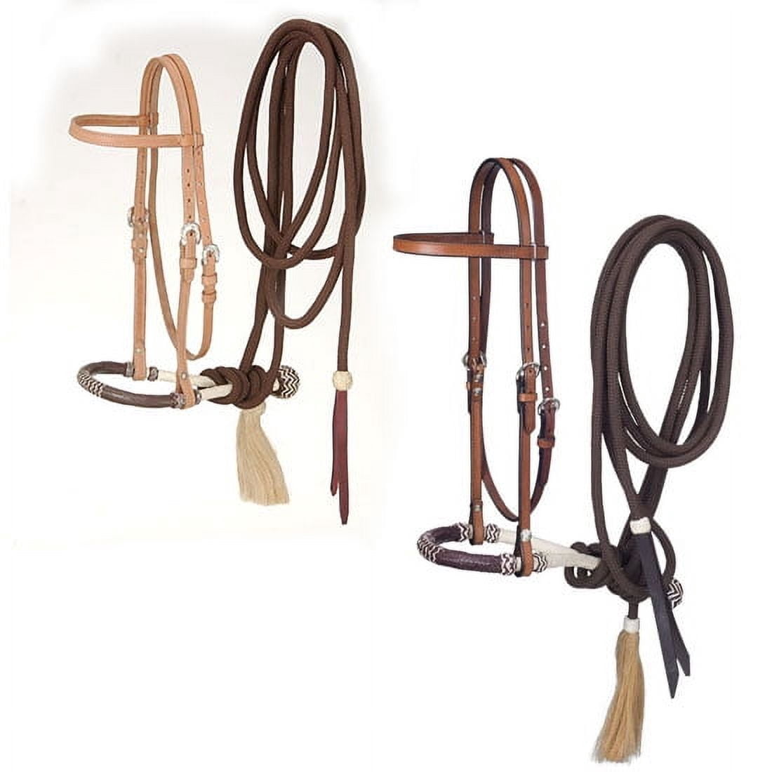 Browband Headstall with Bosal and Mecate Set - Walmart.com