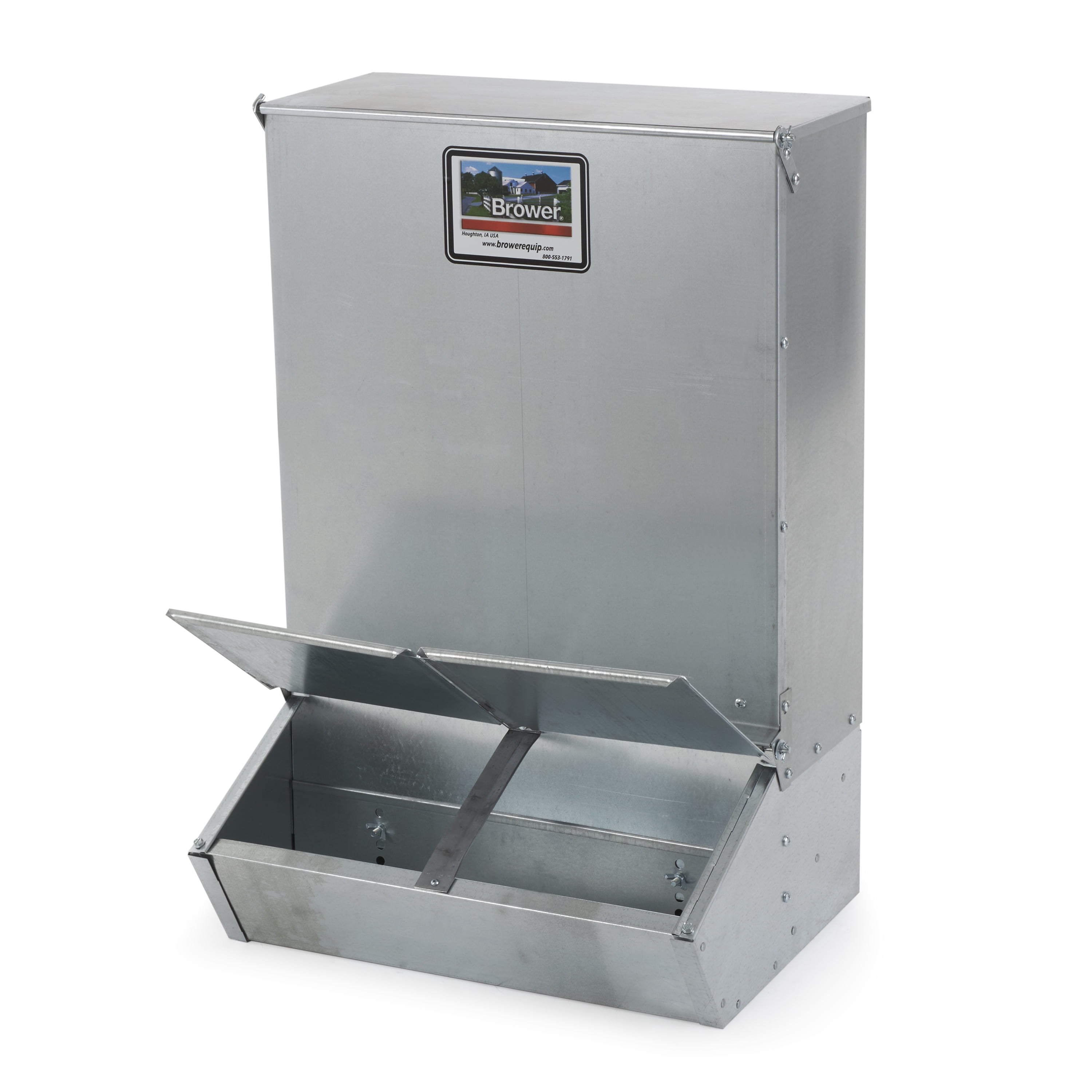 Brower 22H 2-Door Hog Supplement Feeder, 3.7 Bushels Capacity, Feeds 8 ...