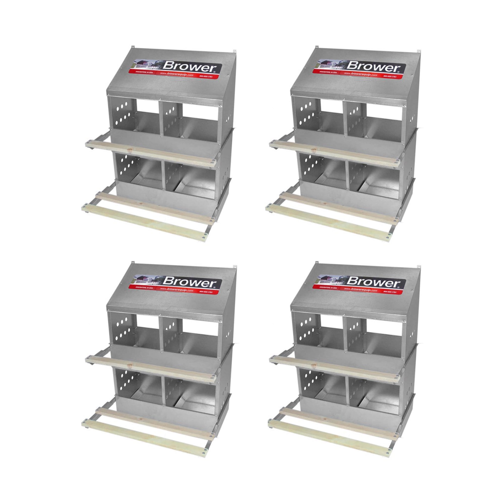 Brower Galvanized Steel 4 Hole 20 Bird Nest Chicken Brooding Box (4 ...