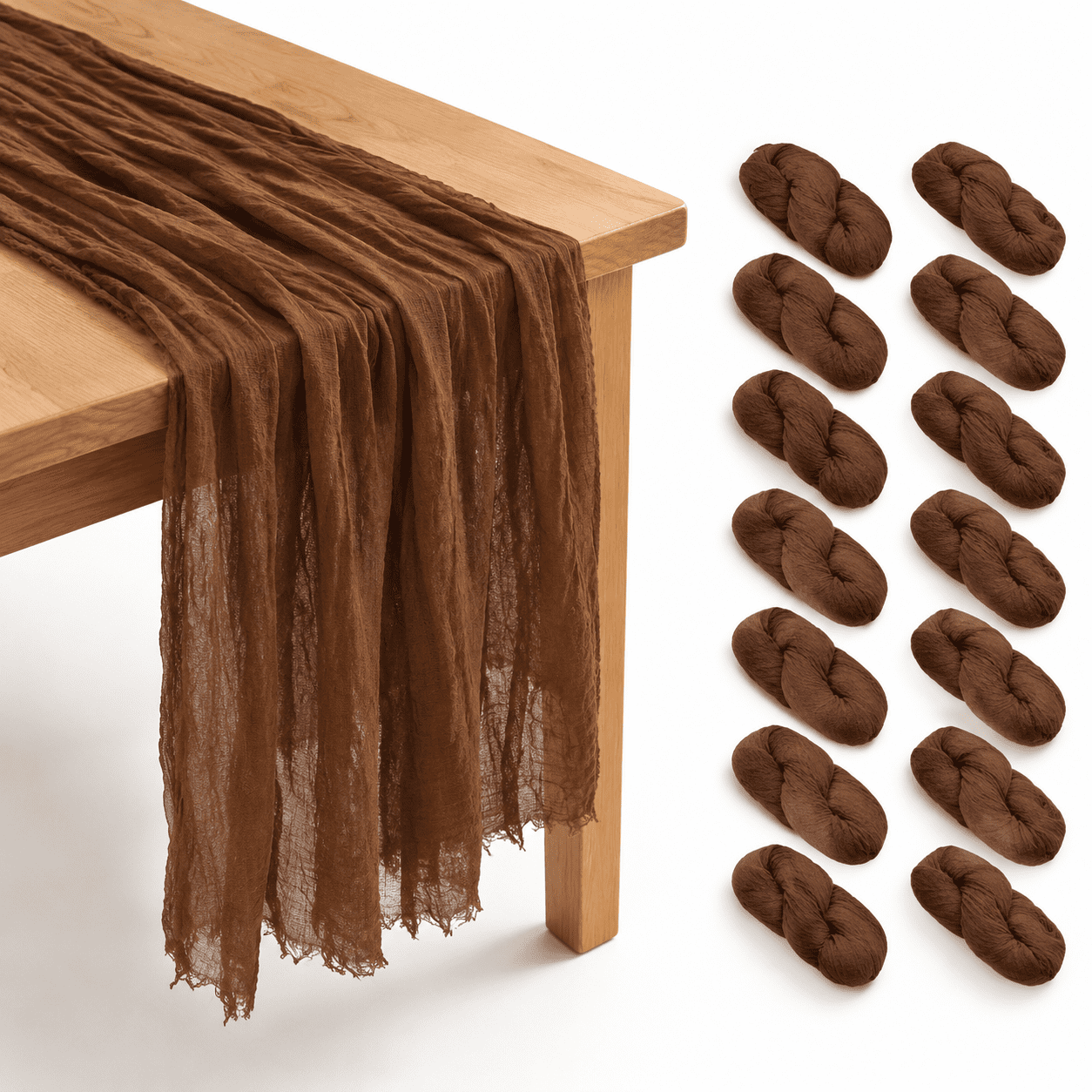 Brown 12 Pack Cheesecloth Gauze Table Runners for Wedding and Holiday ...