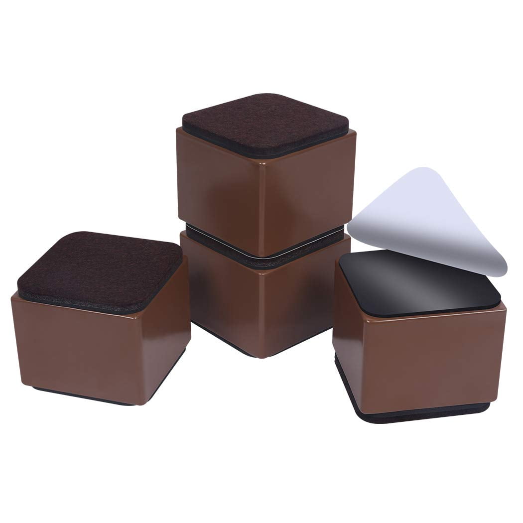 Brown 2" x 2.4" Square Furniture Risers - Walmart.com