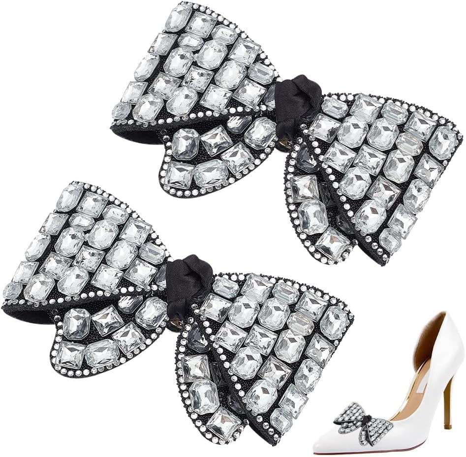 Brown 2pcs Rhinestone Shoe Clips Shining Crystals Shoe Clips Detachable ...