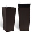 Brown 30" Tall Self-Watering Polypropylene Planter, 15.35" Square ...