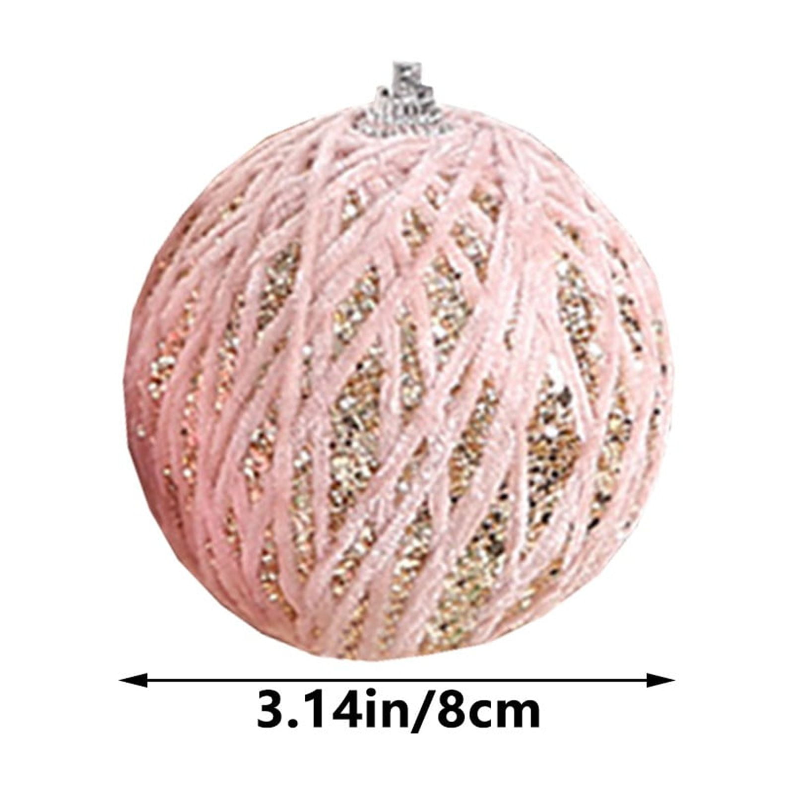 Brown 3Pcs Glitter Christmas Balls Bauble Hanging Ornaments With ...