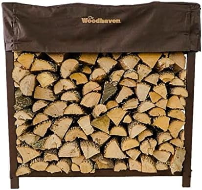Brown 4 Foot 1/4 Cord Firewood Rack - Heavy Duty Indoor Outdoor ...