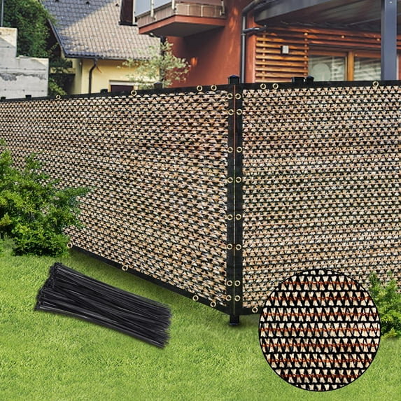 Brown 4FT X 50FT Outdoor Privacy Screen Fence & Mesh Shade Net Cover ...
