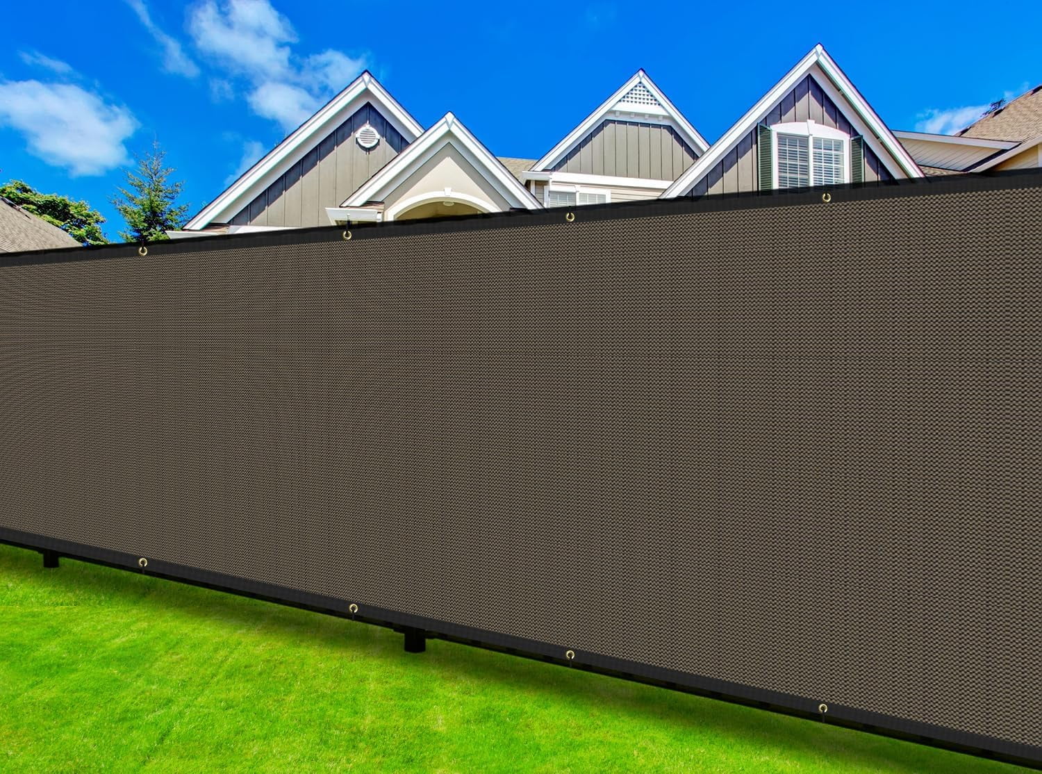 Brown 6'x50' Fence Privacy Screen Heavy Duty Windscreen Fencing Mesh ...