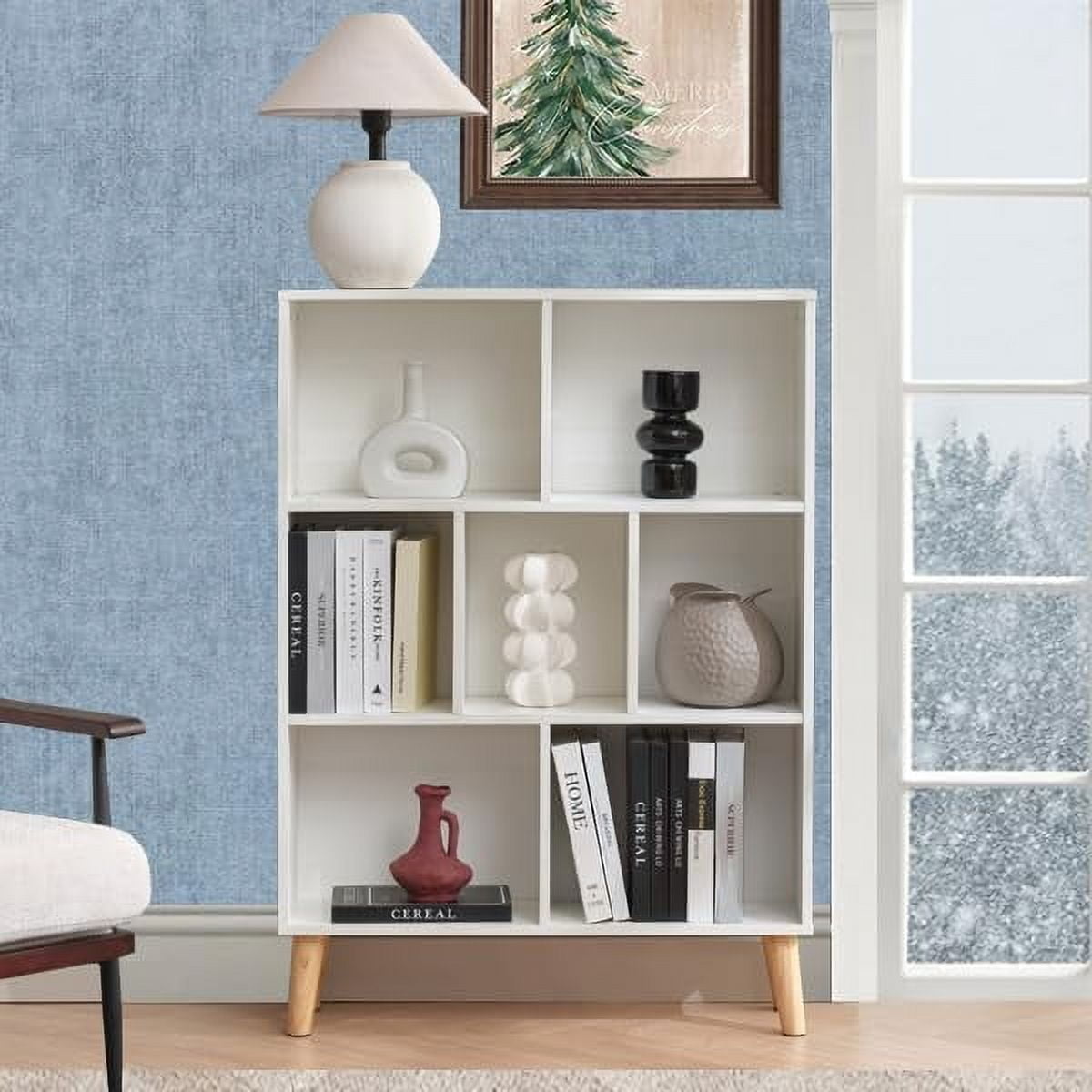 Brown 8 Horizontal Bookshelf 3 Tier Cube Storage Organizer Wood Tall ...