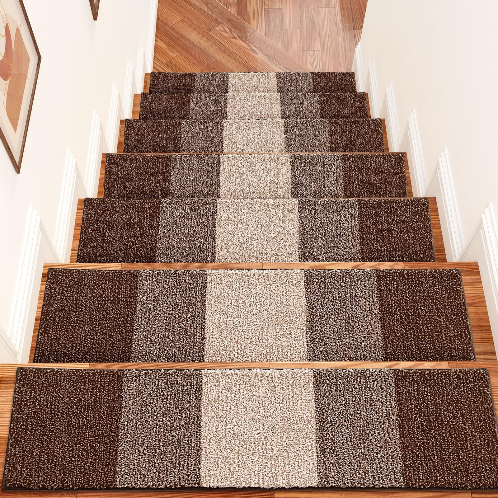 Brown 8" X 30" 15 Count Stair Treads Indoor Step Runners - Walmart.com