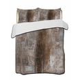 Brown Abstract 3 Pieces Quilt Set, 1 Quilt with 2 Shams, Vintage ...