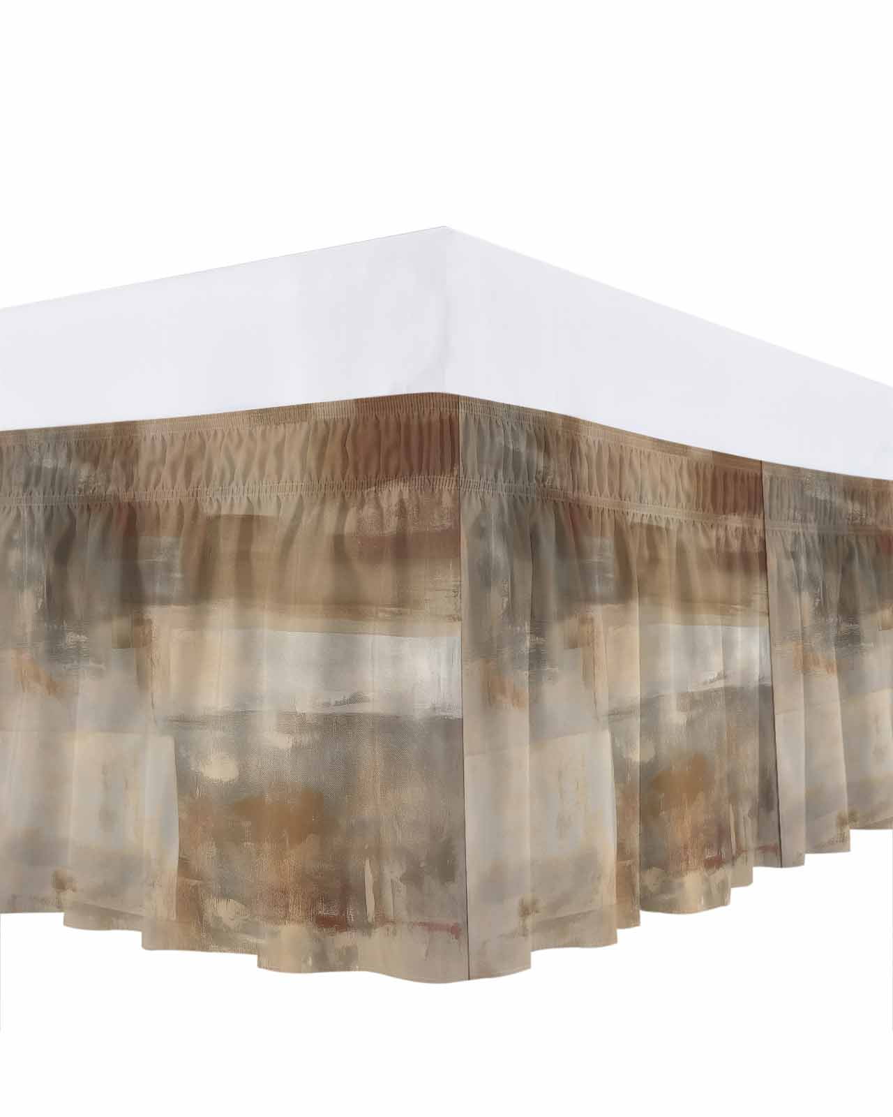 Brown Abstract Bed Skirt Queen Size 16 Inch Drop, Texture Gradient ...