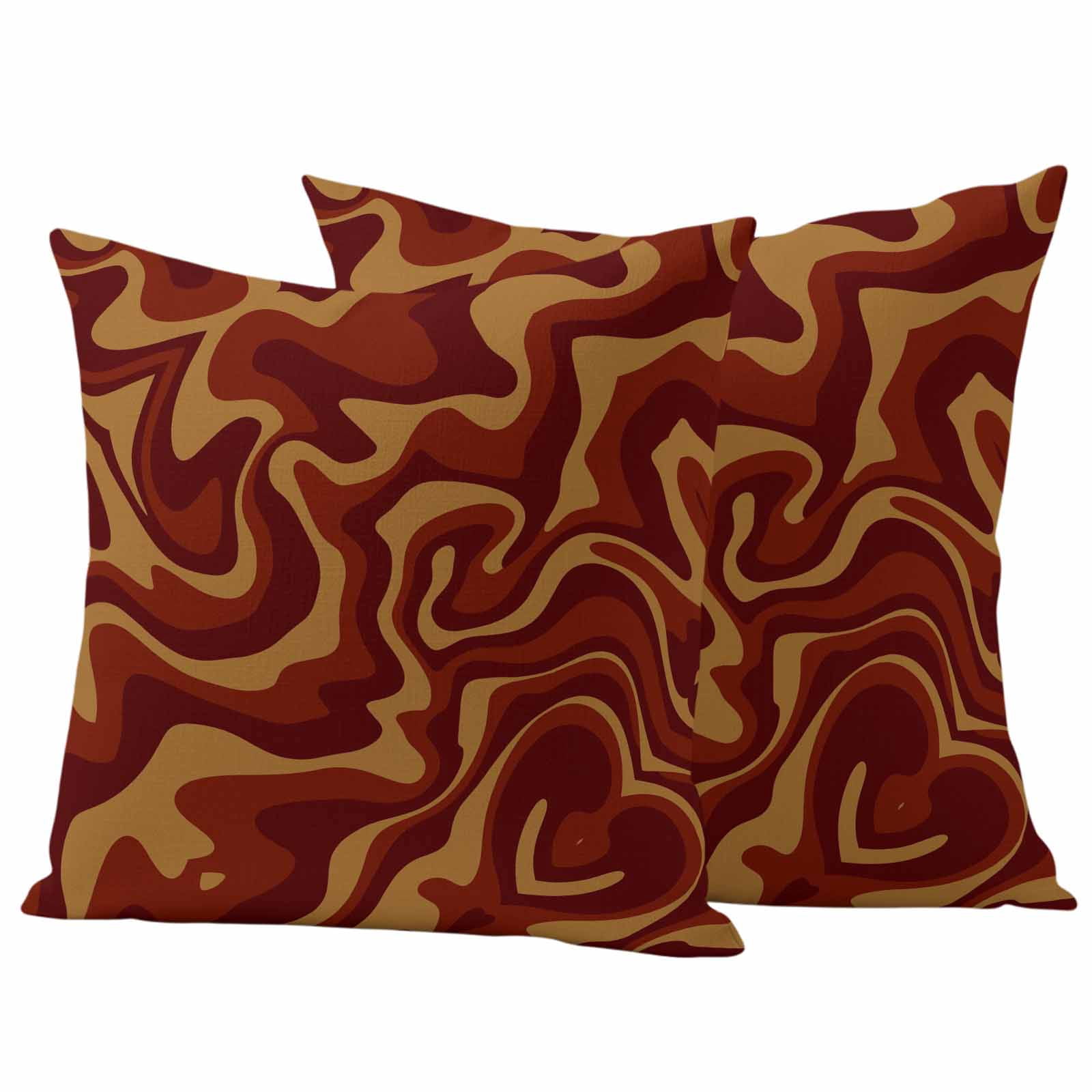 Brown Abstract Line Outdoor Waterproof Pillow Covers, Geometric ...