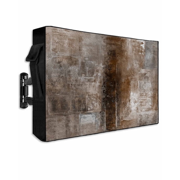 Brown Abstract Outdoor TV Cover 30 to 32 inch Vintage Graffiti Mottled ...