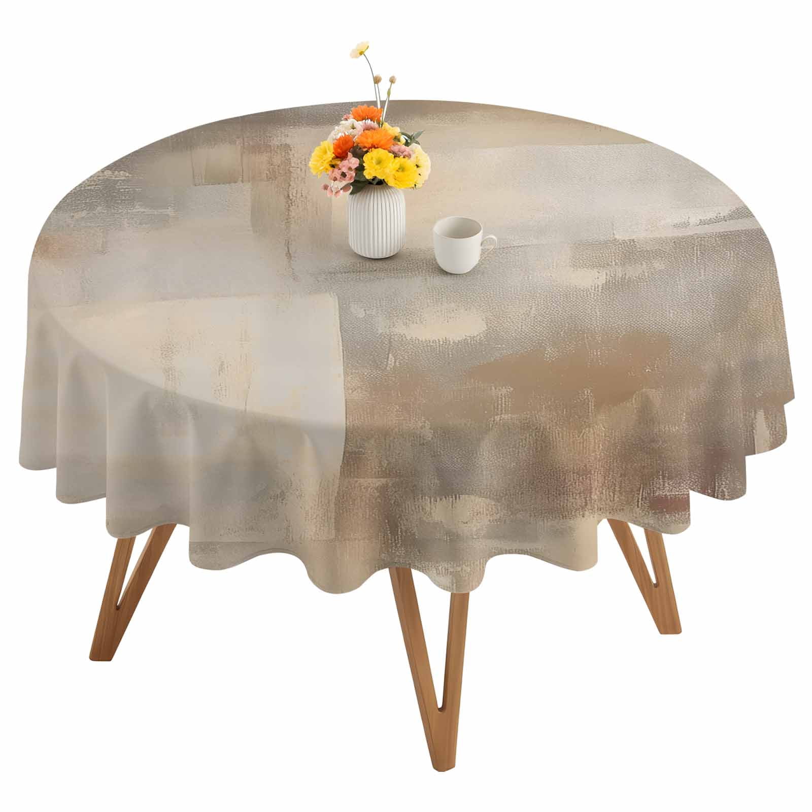 Brown Abstract Round Tablecloth 60 inches Texture Gradient Texture ...