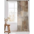 Brown Abstract Sheer Curtains 108 Inch Long 1 Panel Texture Gradient ...