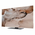 Brown Abstract TV Dust Cover 75 Inch, Silver Marble Ripples Clouds ...