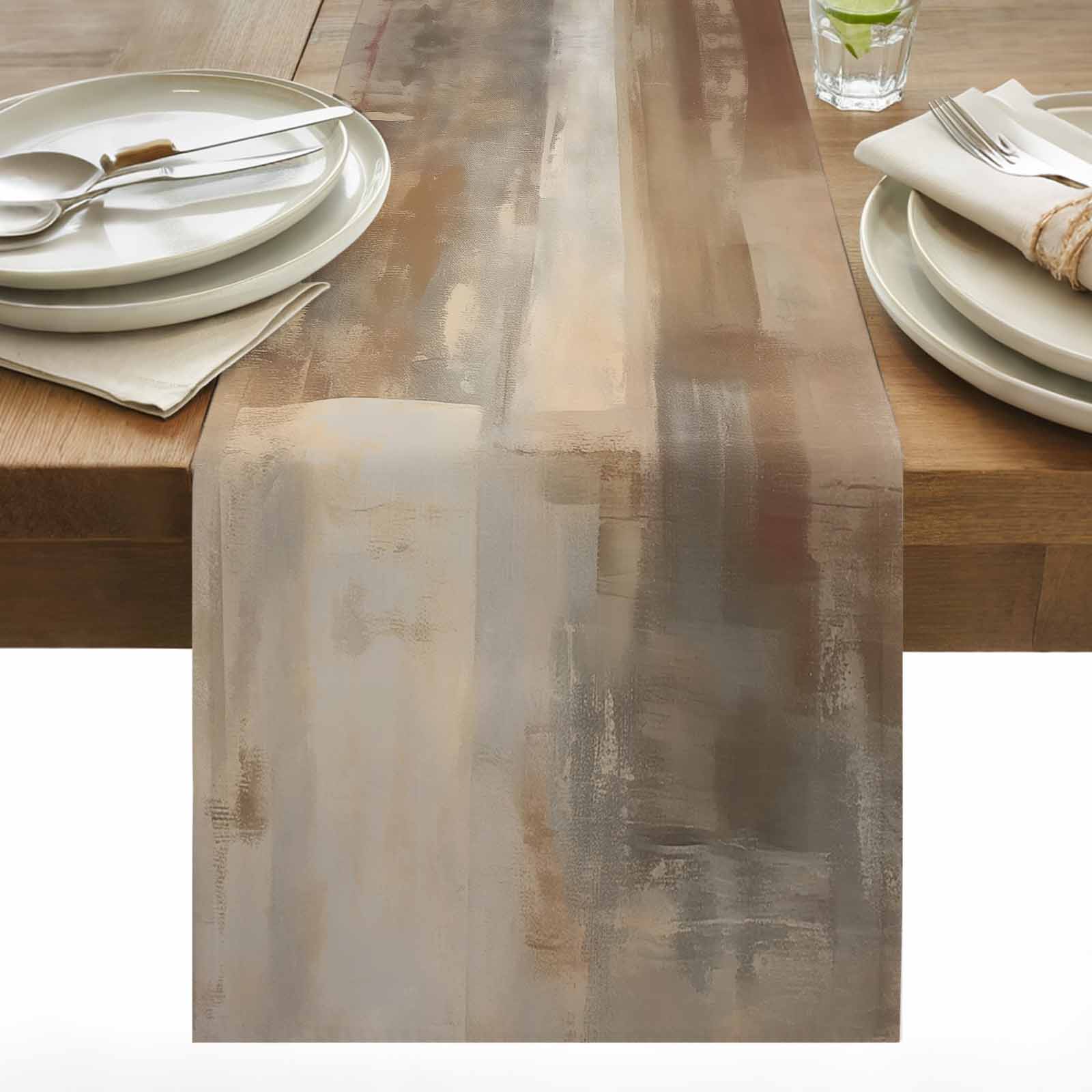 Brown Abstract Table Runner 13x48 inch Texture Gradient Texture ...