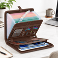 Brown Accordion File Organizer with 13 Pockets, Document Storage Folder ...