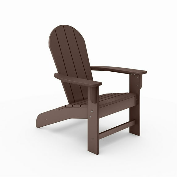 Brown Adirondack Chair, Unique Fan Back, HDPE Filler - Walmart.com