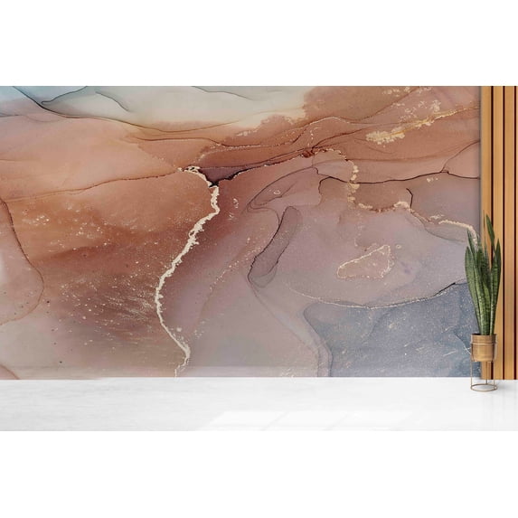 Brown And Gold Marble, Paper Wall Art Modern Wallpaper, Luxury Marble ...