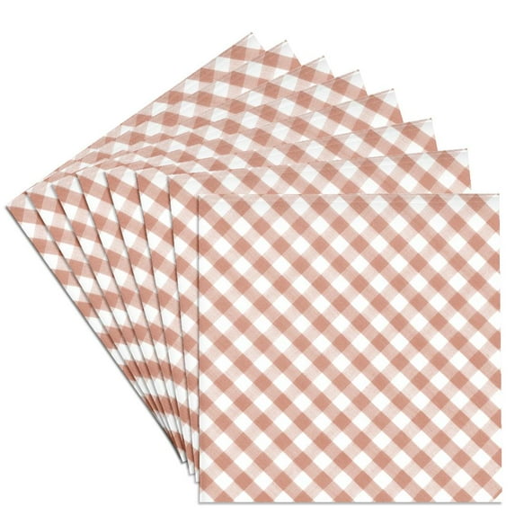 3drose, Brown and White Gingham Pattern Traditional Checkered Rustic ...