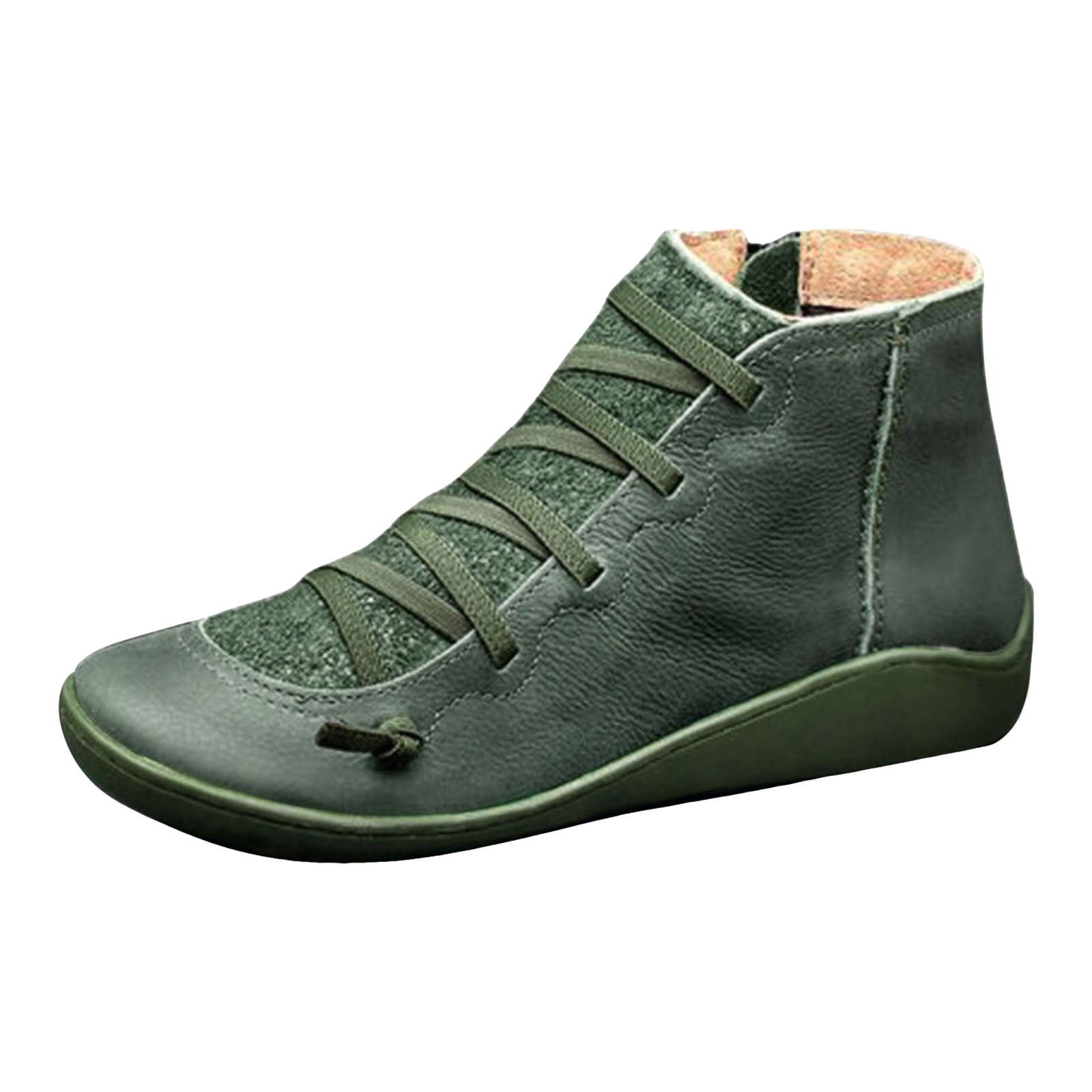Brown Ankle Boots For Women Low Boots For Women Vintage Casual Short ...