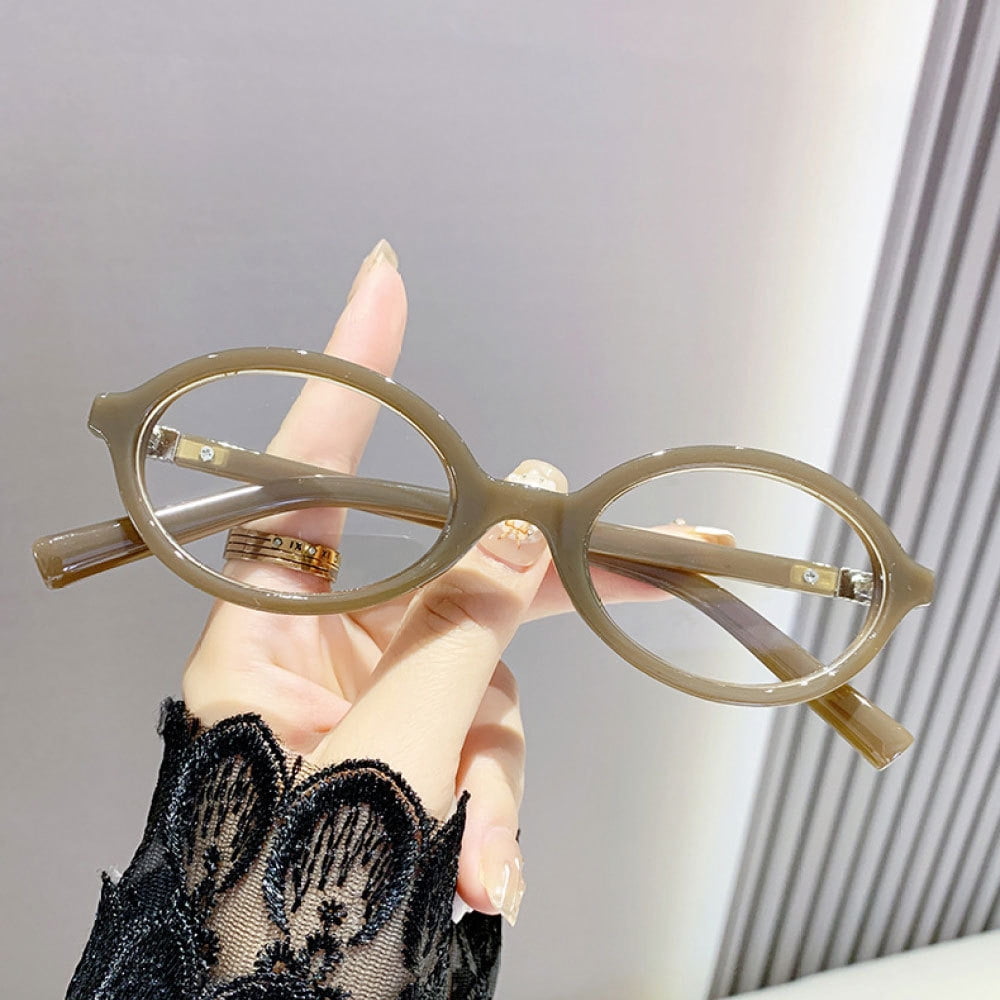Brown Anti-blue Light Reading Glasses +2.50 Oval Plastic Classic ...