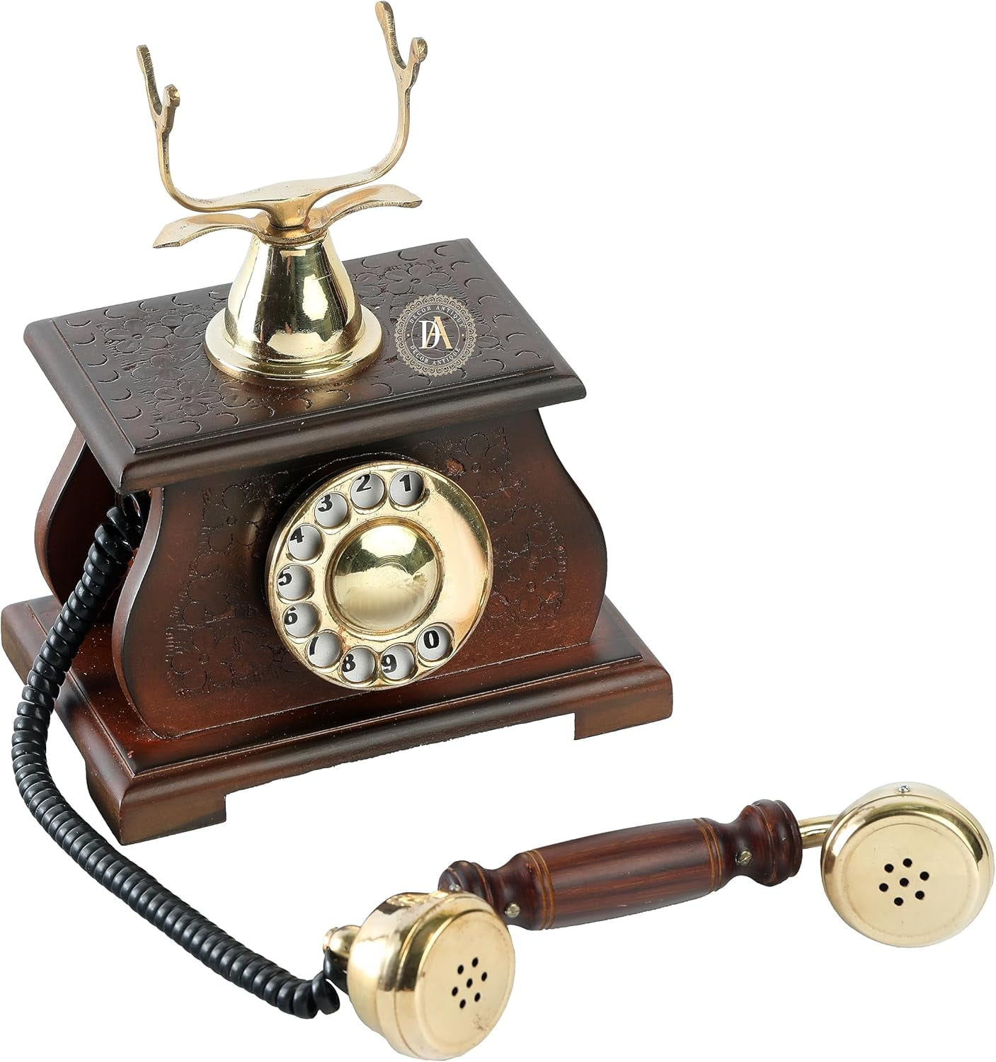 VintiquE Antique Handmade Telephone Decor, Brown, 10" x 9" x 2" Inches ...