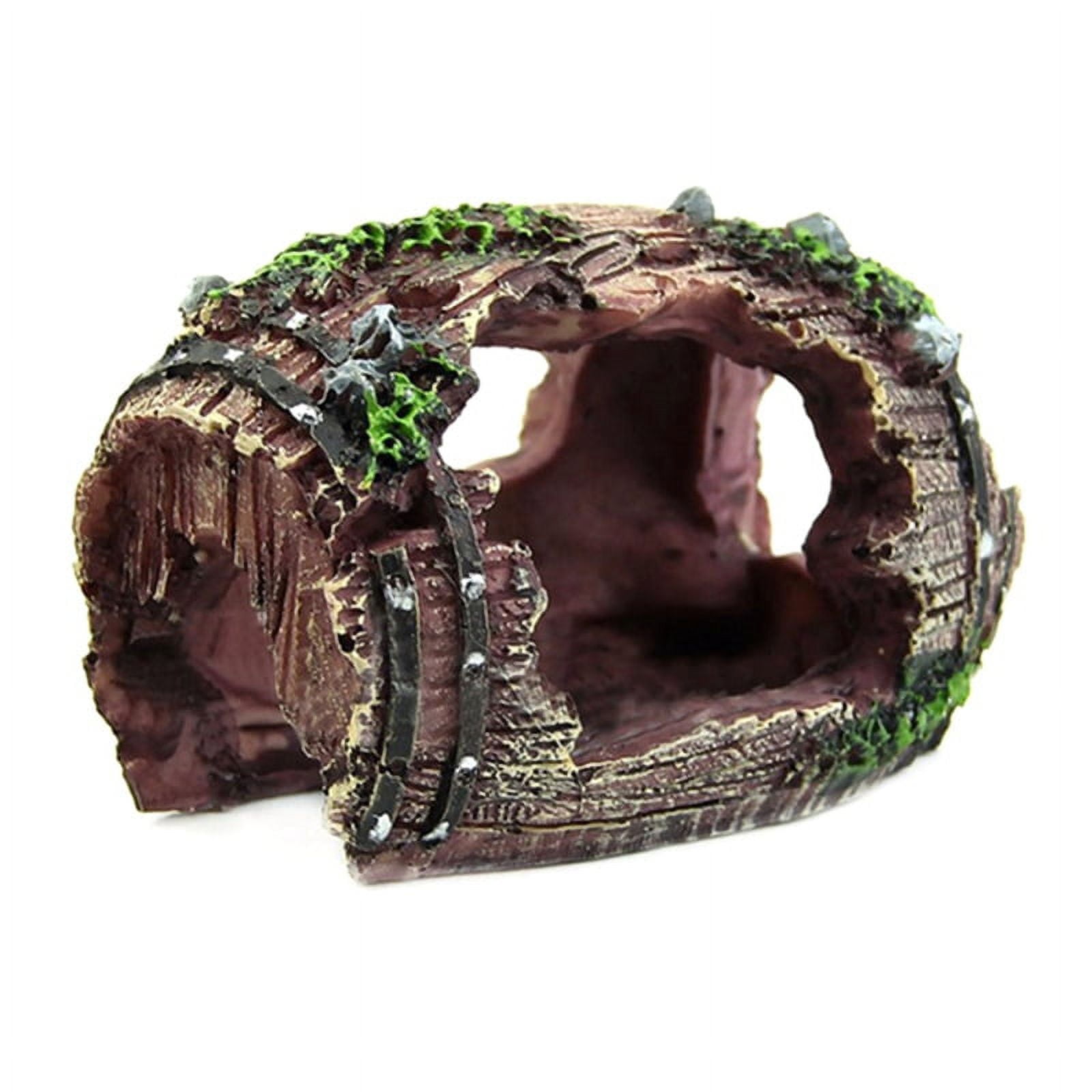 Brown-Aquarium Artificial Cave Resin Ornaments Landscaping Accessories ...