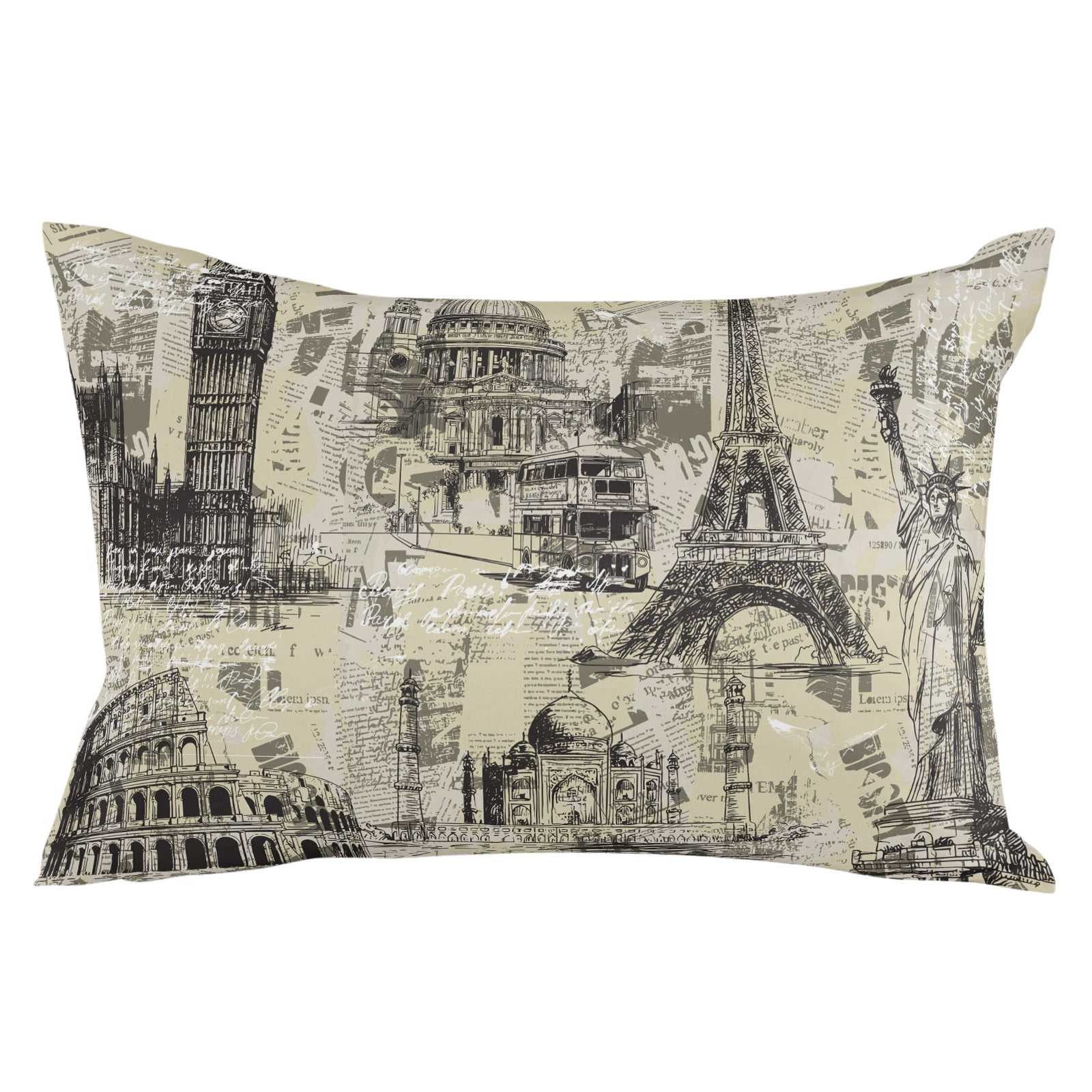 Brown Architecture Throw Pillow Cover 20 x 26 Inch Decorative Pillow ...