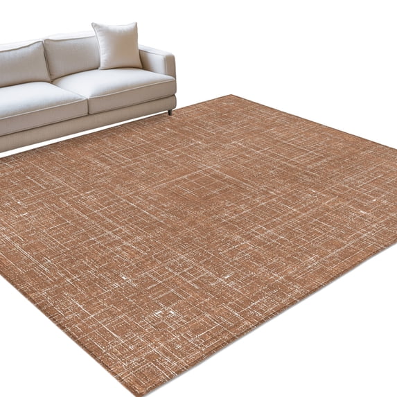 Brown Area Rugs 3x5ft Abstract Modern Farmhouse Solid Color Washable ...