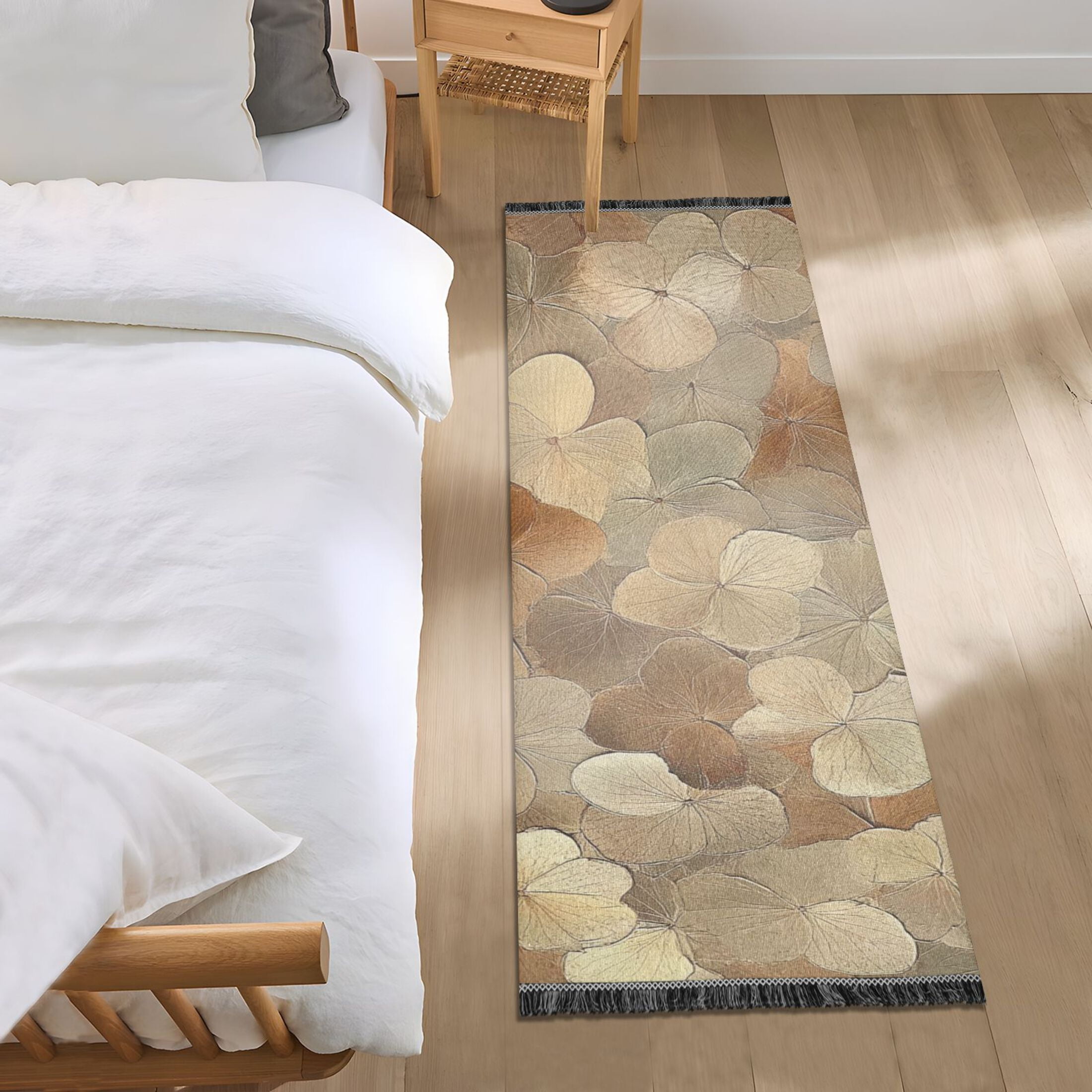 Brown Autumn Leaves Bedroom Runner Rug 2'x 6' Non Slip Carpet Indoor ...