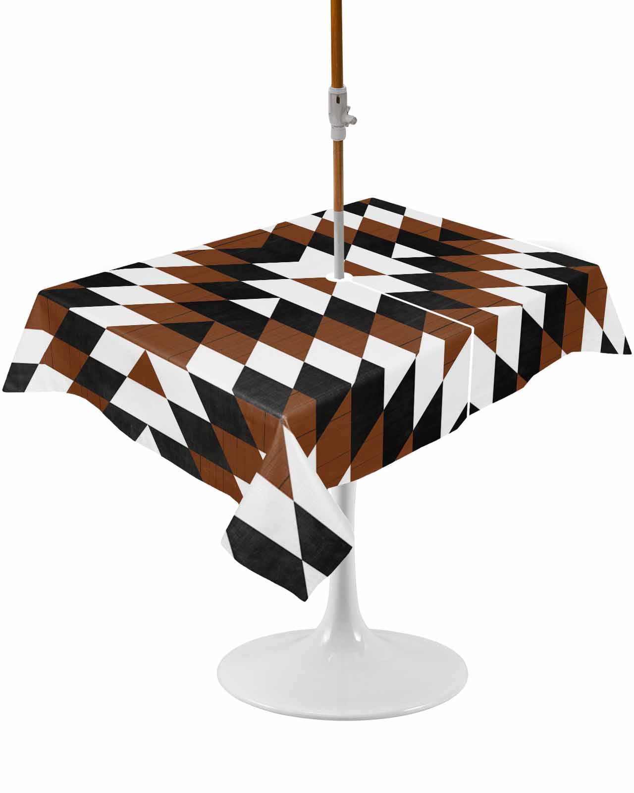 Brown Aztec Rectangle Outdoor Tablecloth, Waterproof Table Cloth Cover ...