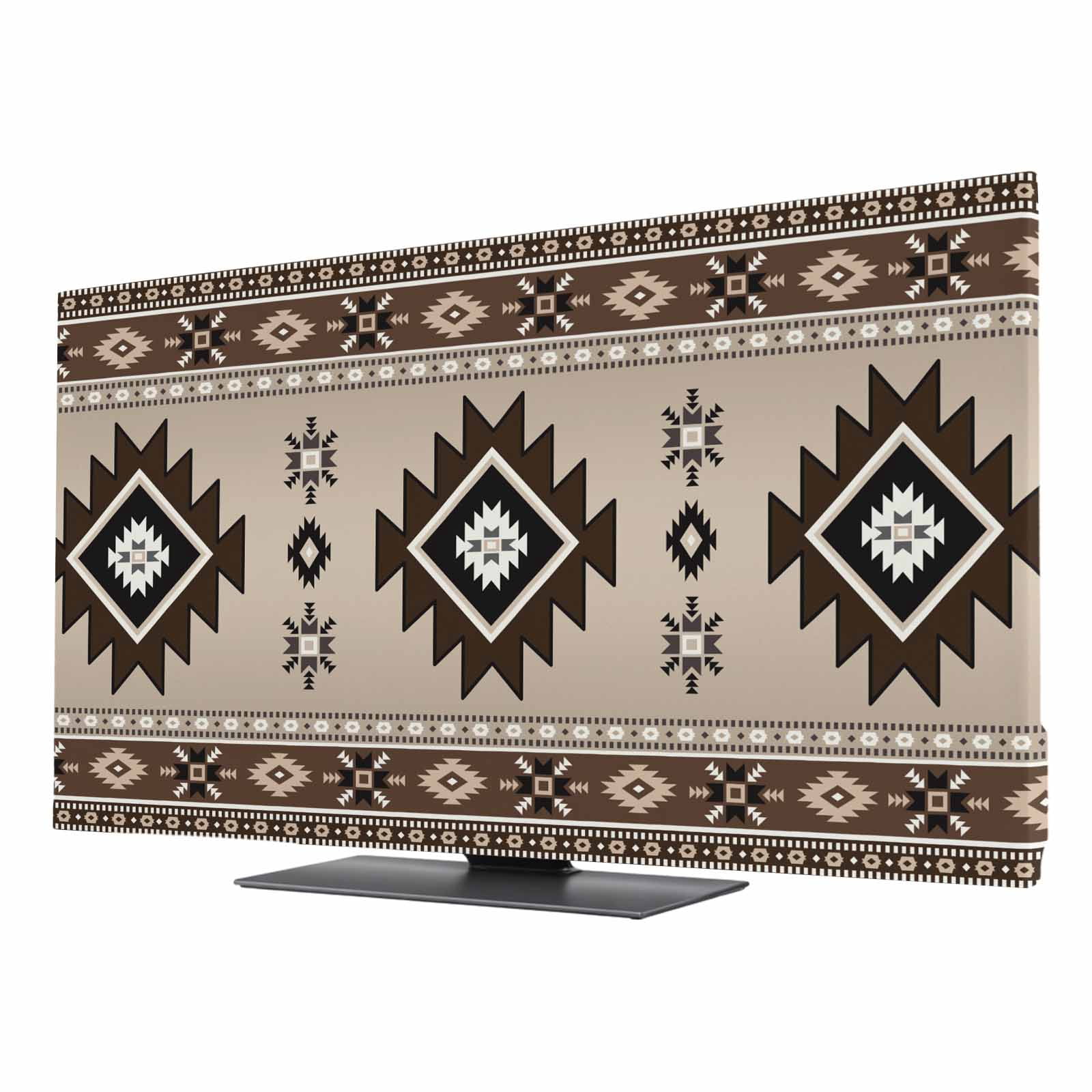 Brown Aztec TV Cover for 32 Inch Screen, Stretch Fabric Dustproof TV ...