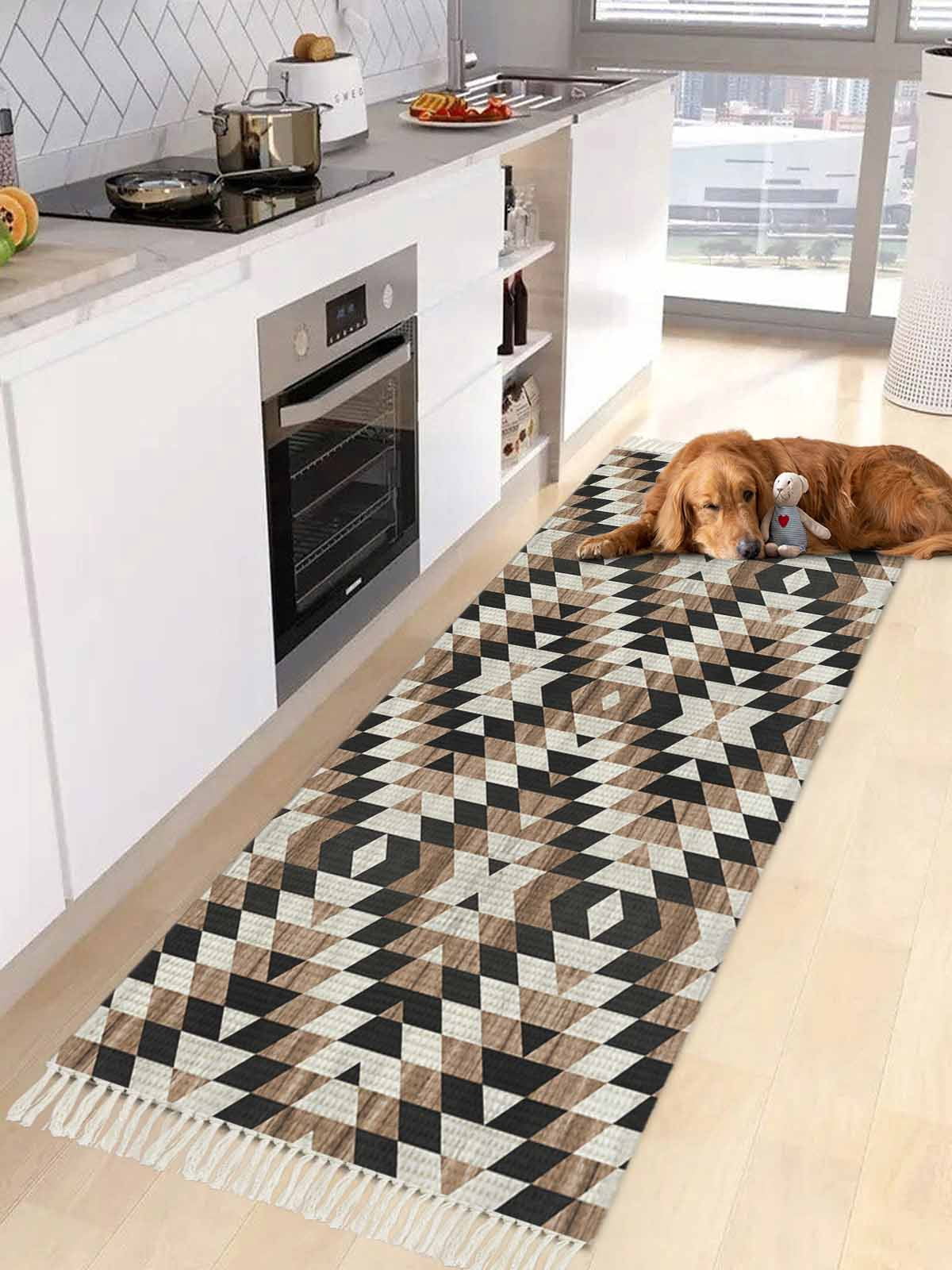 Brown Aztecs Entryway Runner Rug 2x4ft,Abstract Southwest Geometric ...