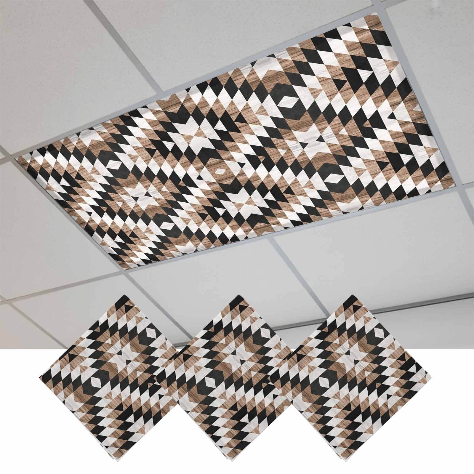 Brown Aztecs Fluorescent Light Covers, Abstract Southwest Geometric ...