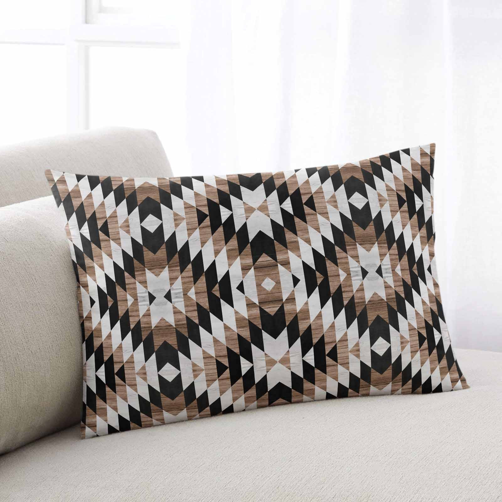 Brown Aztecs Throw Pillow Covers, Abstract Southwest Geometric Vintage ...