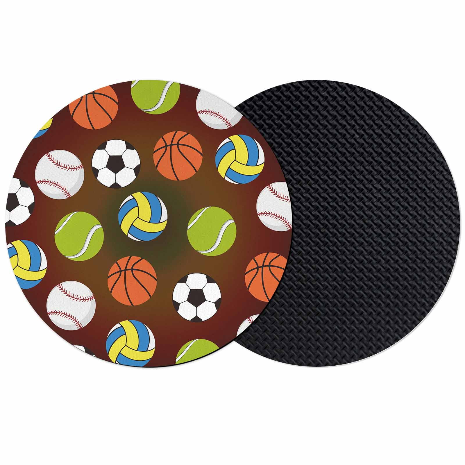 Brown Balls Coasters Set of 2, Absorbent Coasters for Drinks, Baseball ...