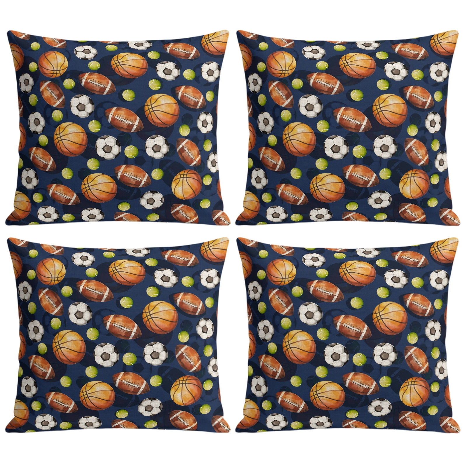 Brown Basketball Football Throw Pillow Covers 20 x 20 Inch Pillow ...