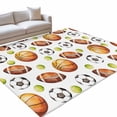Brown Basketball Football Washable Rug 6x9 Area Rug for Living Room ...