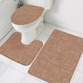 Brown Bathroom Rugs Set Abstract Modern Farmhouse Solid Color Non Slip ...