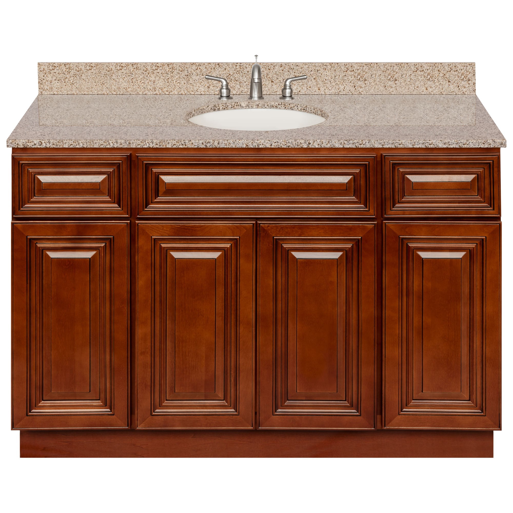 Brown Bathroom Vanity 48", Wheat Granite Top, Faucet LB4B - Walmart.com