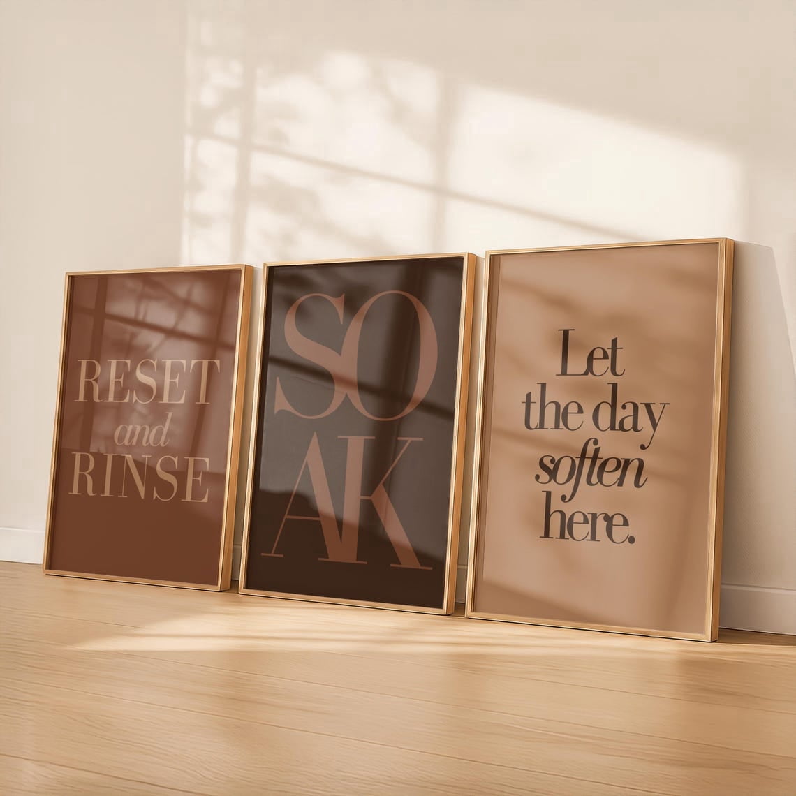 Brown Bathroom Wall Art Reand Rinse Bathroom Decor Soak Bath Trio ...