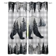 Brown Bear Cabin Blackout Curtains for Bedroom Living Room Darkening ...