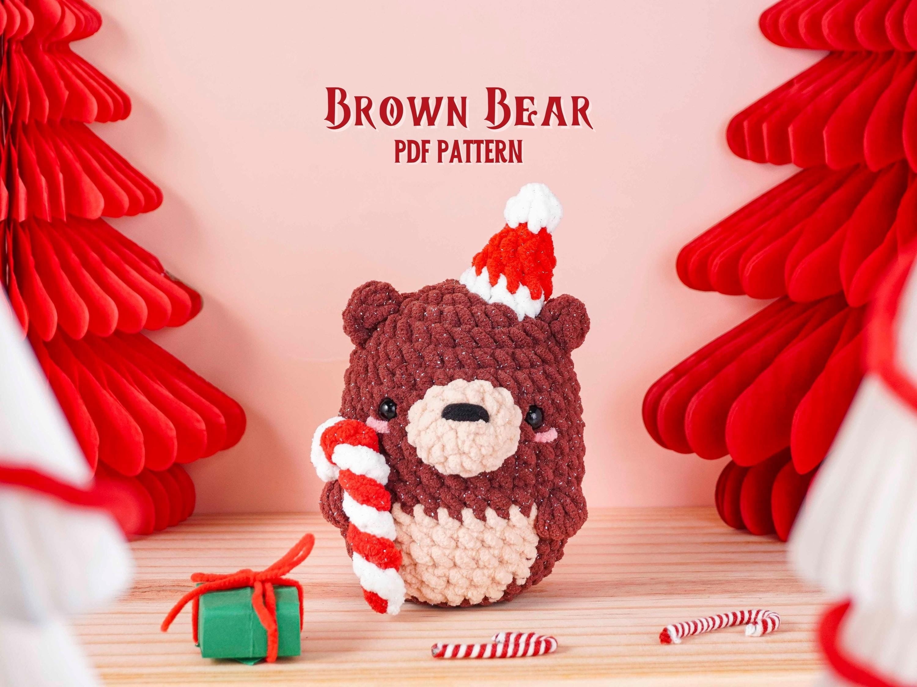 Brown Bear Crochet Pattern, Christmas Amigurumi No Sew Holiday Design ...