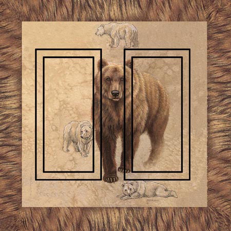 Brown Bear Double Rocker SwitchStix Peel and Stick Art Deco Switch ...