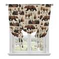Brown Bear Elk Cabin Tie Up Curtains for Window, Thermal Insulated ...
